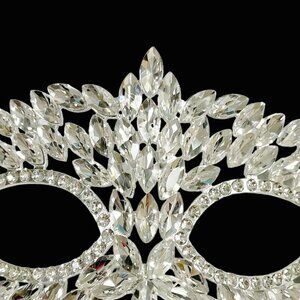 Handmade | Jewelry | Silver Masquerade Mask Clear Crystal Mask ...